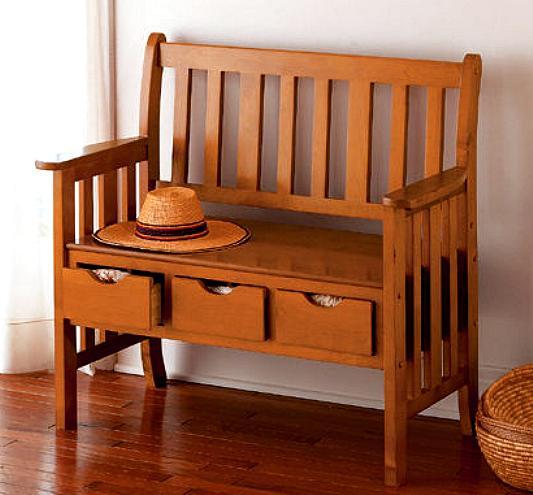Mission Style Entryway Bench