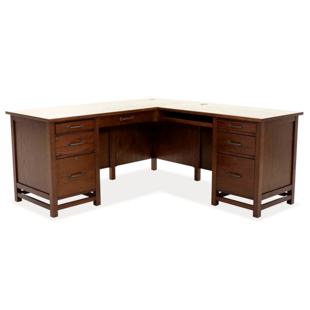Modern Craftsman Corner L Desk Wood Grove Mission L Desk From